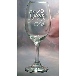 Glam Ma and Glam Pa Grandma Grandpa Grandparent Wine Glass gift Set Pregnancy Reveal Wine Glass