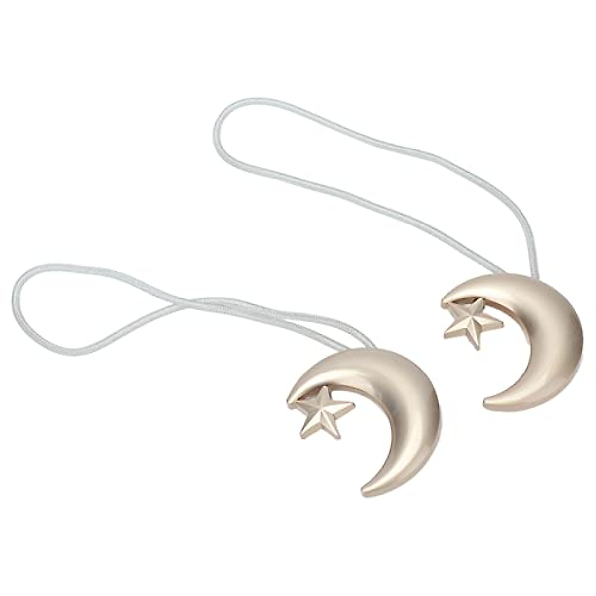 2PCS Strong Magnetic Curtain Tiebacks Modern Simple Style Drape Tie Backs Convenient Decorative Weave Rope Curtain Holdbacks Curtain Tiebacks Magnetic Curtain Buckle Drapery Holdbacks(Gold)