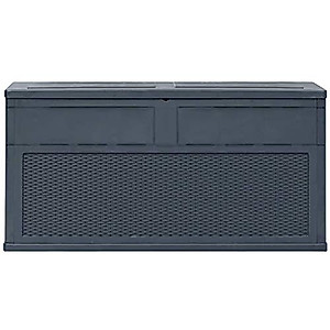 Festnight Garden Storage Box Lockable Garden Container Cabinet Toolbox for Patio Outdoor Furniture 84.5 gal Anthracite