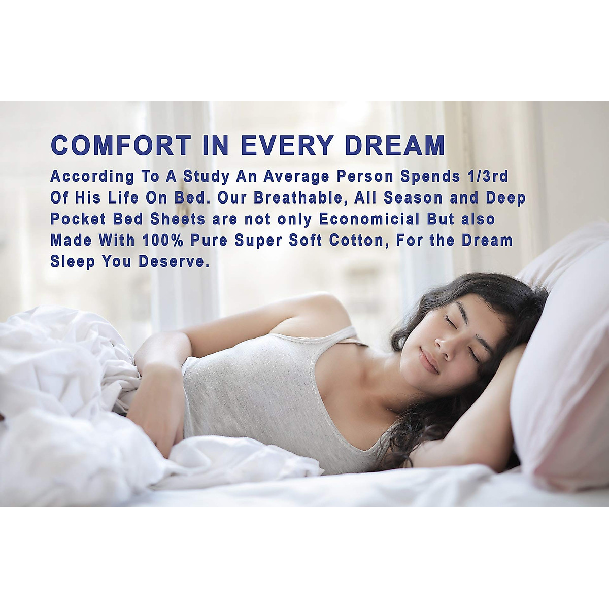 RUVANTI 100% Cotton Sheets for Full Size Bed - Crispy Cooling Percale Sheets - Breathable & Durable Full Sheet Set - Deep Pocket 16 Inches (Fits up to 18") - Off White - 4 Pieces