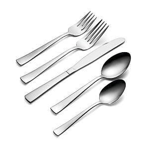 Oneida Avery 90 Piece Casual Flatware Set, 18/0 Stainless, Service for 12,Silver