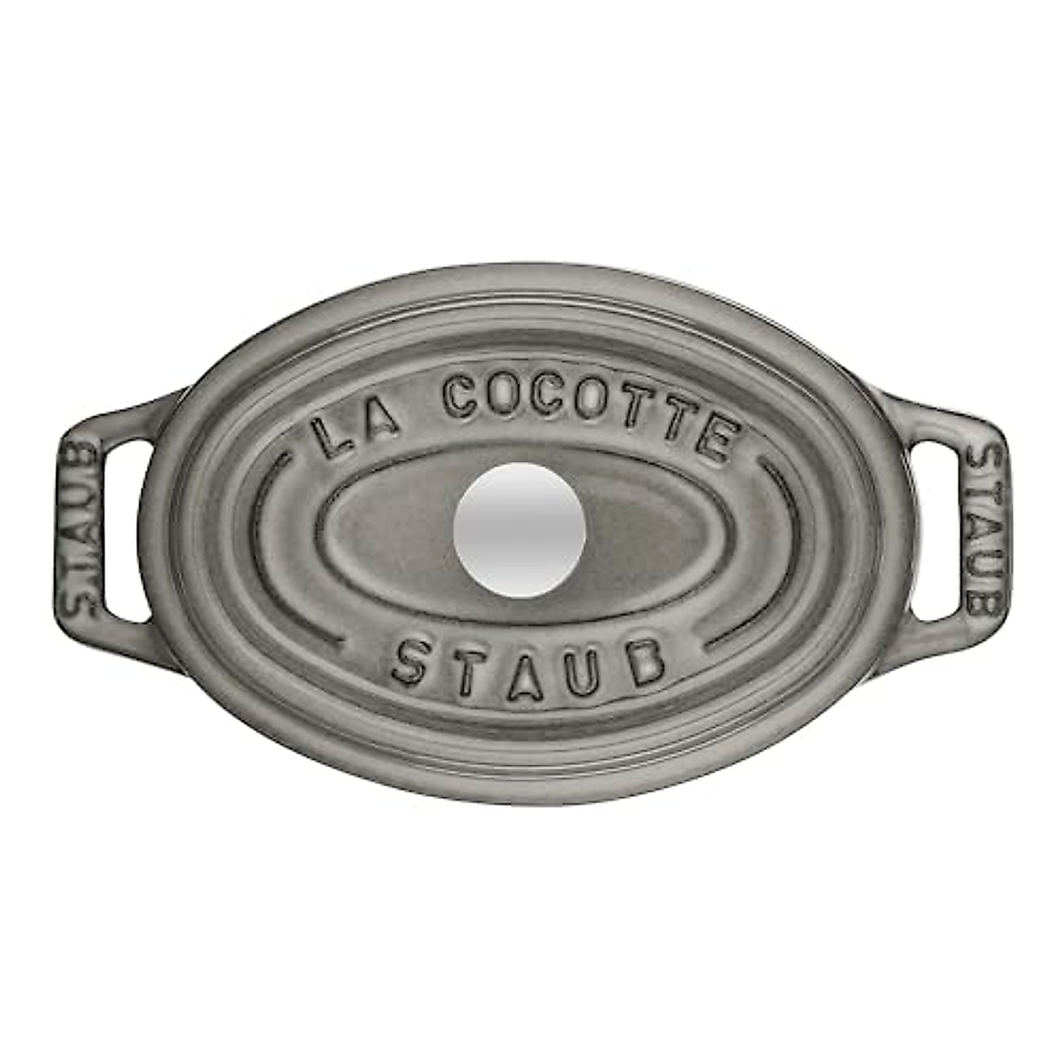 STAUB Cast Iron Oval Mini Cocotte, 11cm, Graphite Grey