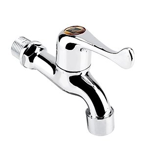 Zerone Plastic Faucet, Chrome Finish, Fish Tail, Wall Mount, Single Handle, Bathroom and Sink Use