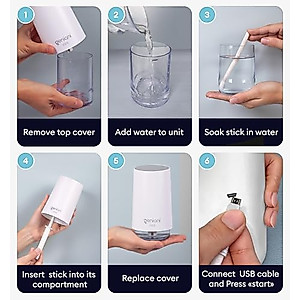 GENIANI Portable Small Cool Mist Humidifiers 250ML - USB Desktop Humidifier for Plants, Office, Car, Baby Room with Auto Shut Off & Night Light - Quiet Mini Humidifier (White)