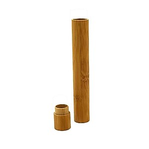 YJYdada Portable Natural Bamboo Toothbrush Case Tube for Travel Eco Friendly Hand Made (Brown)