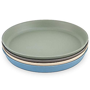 WeeSprout Bamboo Plates (Blue, Green, Gray, & Beige, Without Lids)