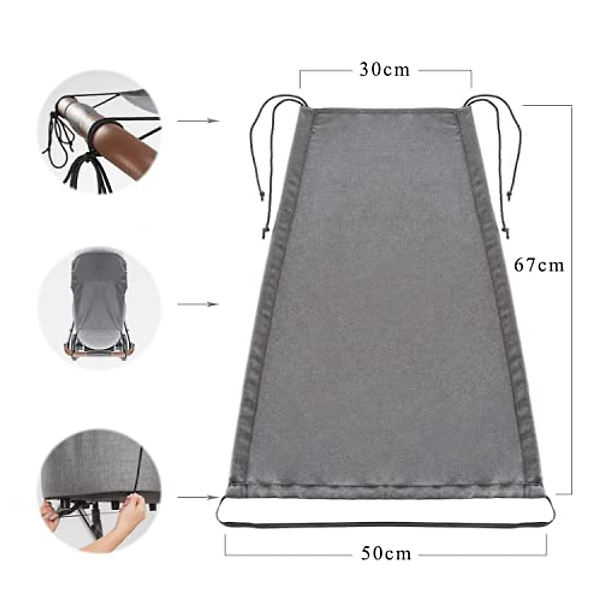 1 Pcs Sun Shade for Stroller,Buggy Stroller Universal 50+ Anti-UV Sun Cover,for Buggy, Stroller and Carrycot,with 1 Pcs Storage Bag,Light Grey
