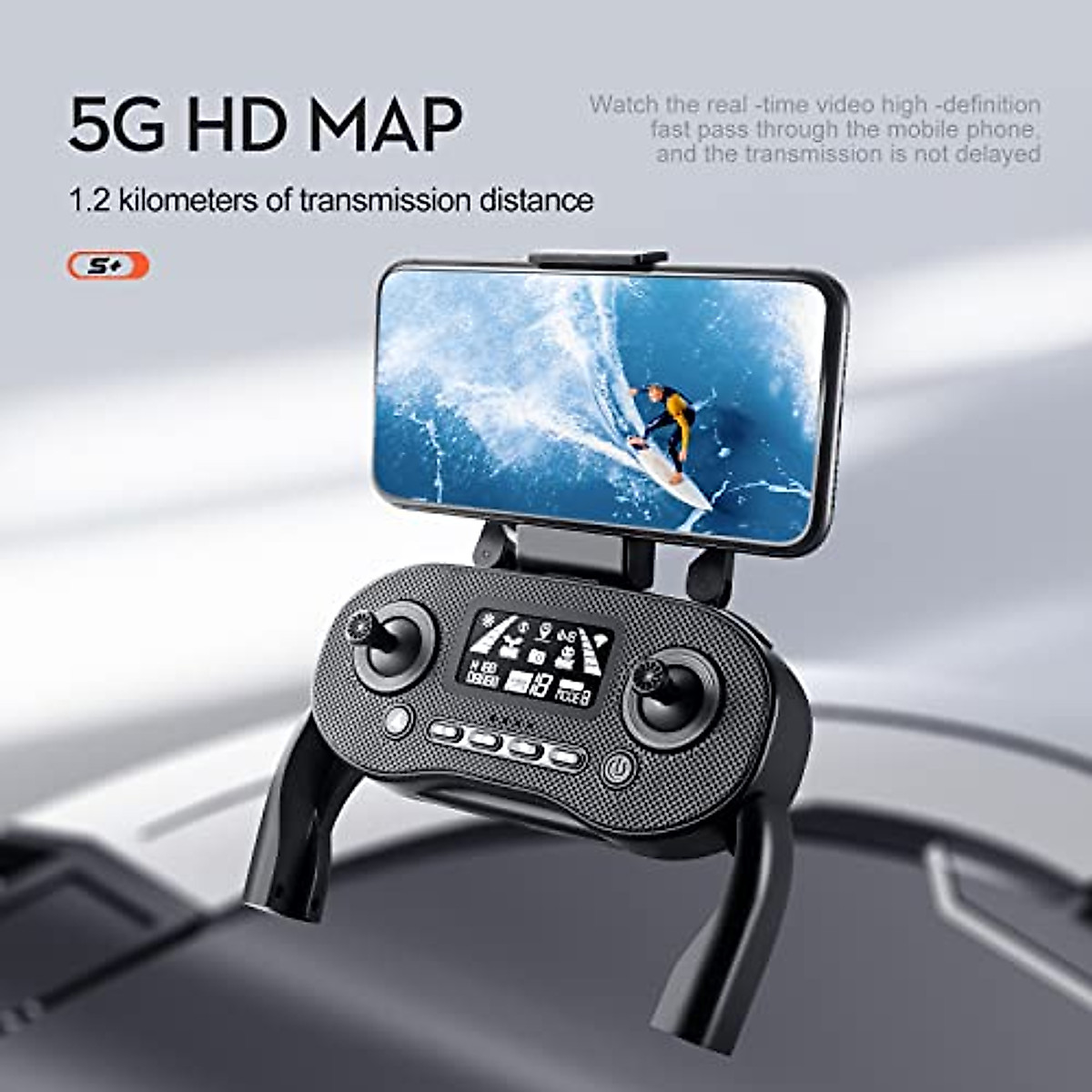 Dynoson GPS Drones with 4K Camera for Adults beginner, 2 Batteries for 50 Minutes Long Flight Time, 5G FPV and Long Control Range RC Quadcopter with Brushless Motors,Optical Flow ,Auto Return,Follows me,Include 2 Batteries