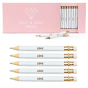 50 Pack Bridal Shower Pencils for Bridal Shower Games 50 Guests Perfect Mini Pencils Wedding Pens for all Wedding Shower Games Baby Shower Pencils or Golf Pencils with Erasers | Bridal Shower Pens
