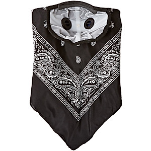 ATV TEK, Universal Bandana Style Dust Masks with Suspension Straps & 3D Nose Box - Black, XL