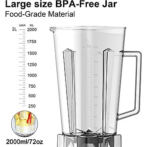 CRANDDI Professional Blender, 1500 Watt Powerful Commercial Blender, Countertop Blender with BPA-FREE 70oz Pitcher, Built-in Pulse & 10-speeds Control, Easy Self-Cleaning, YL-010 (Red)
