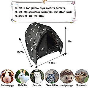 Bunny Cave Bed Small Animal Warm Nest Habitats Guinea Pig Hideouts Cage Accessorie for Hamster Rat Mice Chinchilla Flying Squirrel (Black)