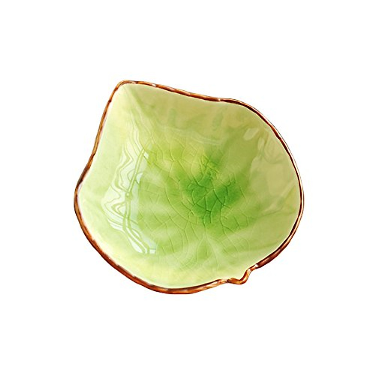 WAIT FLY Lovely Grape Leaves Shaped Ceramics Seasoning Dishes/ Tea Bag Holders/ Ketchup Saucer/ Appetizer Plates/ Vinegar Spice Salad Soy Sushi Wasabi Seasoning Dipping Bowls, Set of 3