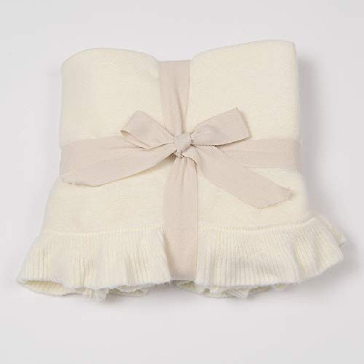 Best Home Fashion Ruffle Border Throw - Ivory - 50" W x 60" L - (1 Throw)