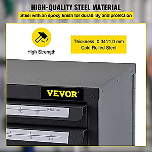 VEVOR Drill Bit Dispenser Cabinet, Three-Drawer Drill Bit Dispenser, Drill Bit Organizer Cabinet Cold Rolled Steel, 27-Compartment Drill Dispenser Organizer Cabinet Holder for Letter Sizes A to Z