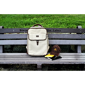 J World New York Class Laptop Backpack, Sand, 18 X 13 X 6 (H X W X D)