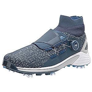 adidas Men's ZG21 Motion Primegreen BOA Mid Cut Golf Shoes, Crew Navy/Silver/Footwear White, 10
