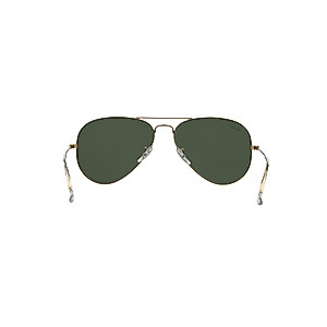 Ray-Ban RB3025 Metal Aviator Sunglasses + Vision Group Accessories Bundle,unisex-adult (Arista/Crystal Green, 58)