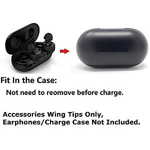 BLLQ for Samsung Galaxy Buds Ear Tips Wingtips 12 PCS Accessories, Silicone Earhooks Earbuds Cover Eargels Eartips for Galaxy Buds 2019, Black 12pcs