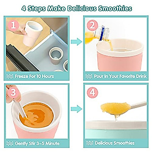 Slushie Maker Cup, Magic Quick Frozen Smoothies Cup, Aluminum Cooling Cup Double Layer Squeeze Cup Slushy Maker, Homemade Ice Cream Maker DIY it for Children and Family