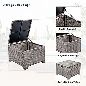 GODAFA Patio 5-Piece All-Weather Brown PE Rattan Wicker Sofa Set-Perfect for Outdoor Sectional Furniture Setups, Beige