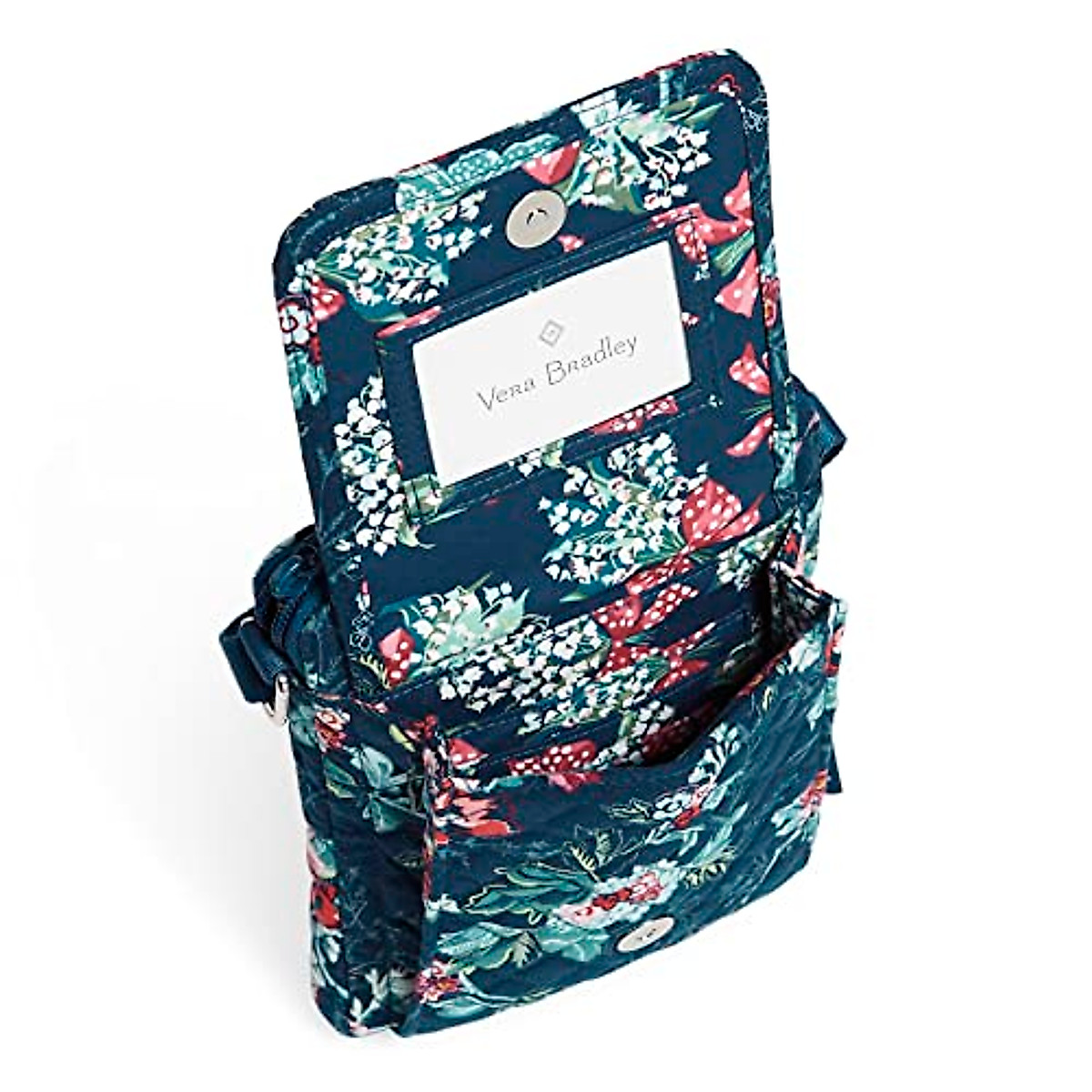 Vera Bradley Women's Cotton Mini Hipster Crossbody Purse With RFID Protection, Rose Toile - Recycled Cotton, One Size