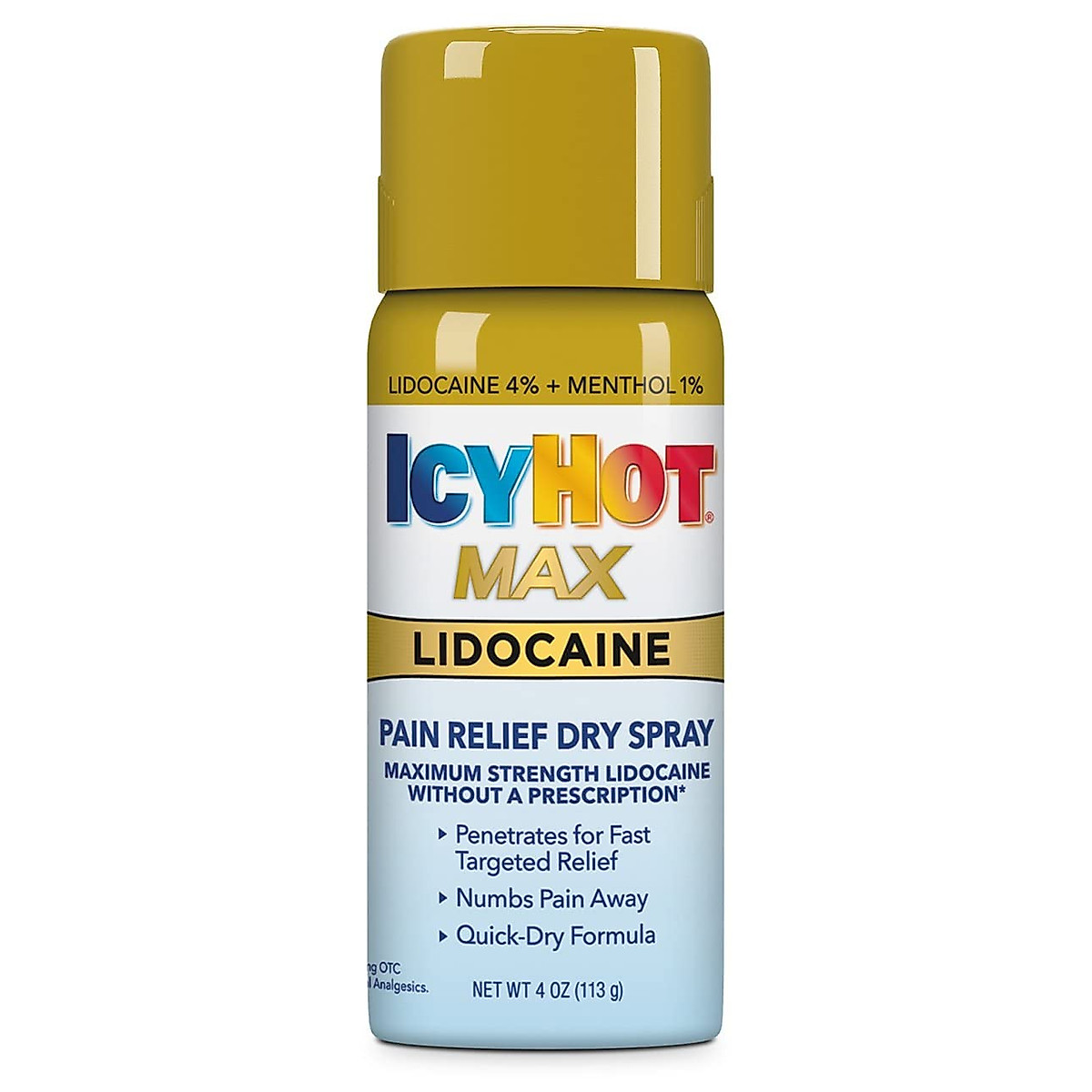 Icy Hot Dry Spray with 4% Lidocaine, 3 Pack (Unscented, 4 Ounce Each)