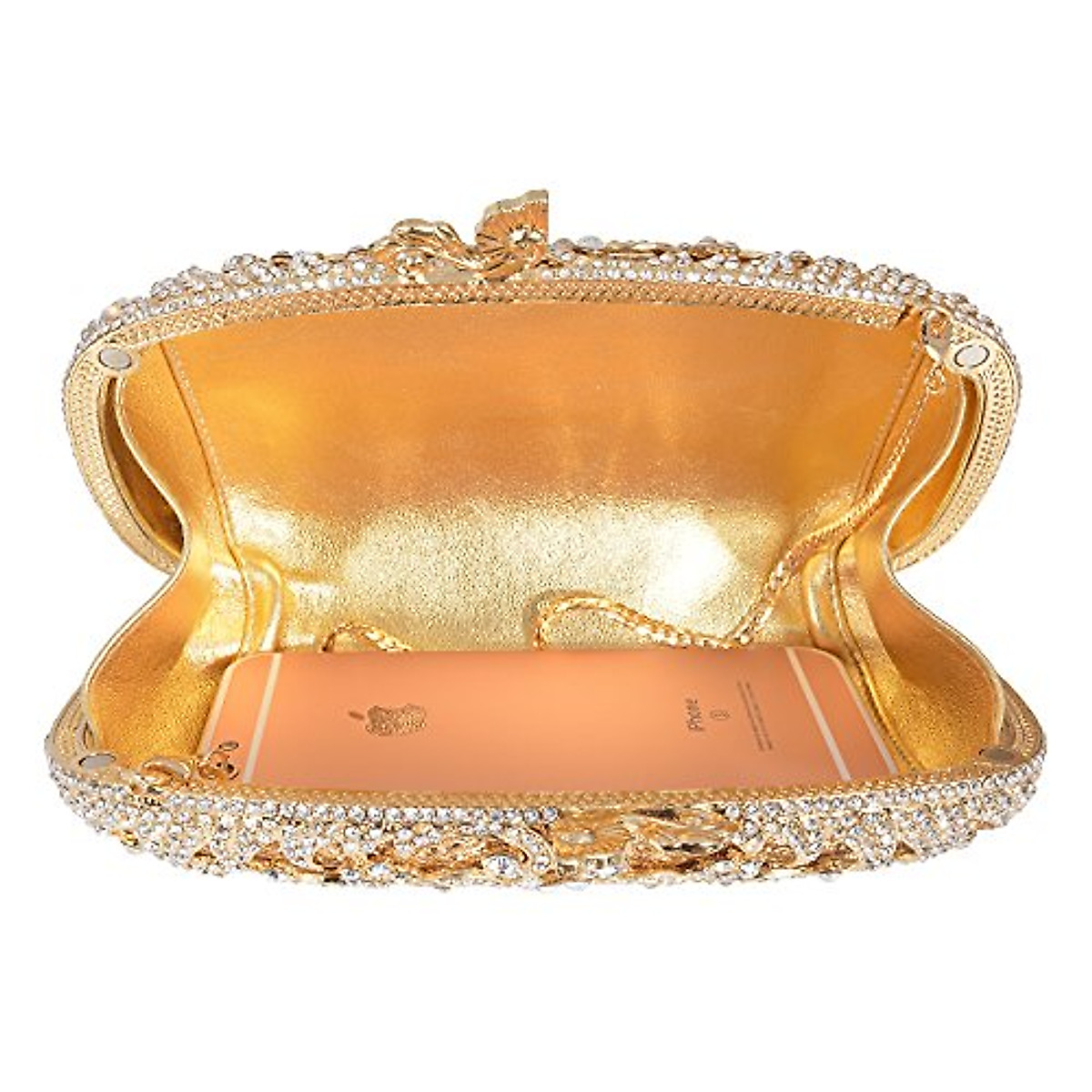 MOSSMON Luxury Crystal Clutch Women Rhinestone Evening Bag for Party and Wedding