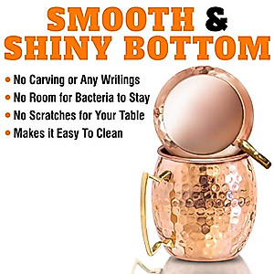 Benicci Moscow Mule Copper Mugs - Set of 4-100% HANDCRAFTED - Food Safe Pure Solid Copper Mugs - 16 oz Gift Set with BONUS: Premium Quality Cocktail Copper Straws and Jigger!