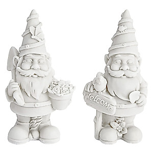 2 Pack Ceramics to Paint - Paint Your Own Garden Gnome Statues, Blank Paintable Ceramics for Adults (5 in)