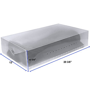 Greenco Clear Foldable Shoe Storage Boxes, 5 Pack. Stackable Heavy Duty Plastic Boot Storage Boxes, Boot & Shoe Box Organizers