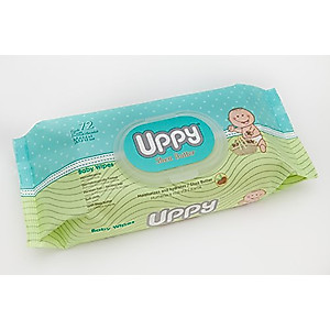UPPY Shea Butter Baby Wipes – Ideal for Diaper Bag and Traveling. Made With Purified Water. Pleasant Shea Butter Scent. Soft Cloth. Hypoallergenic. Fresh and Clean. Disp Pk 72 ct.
