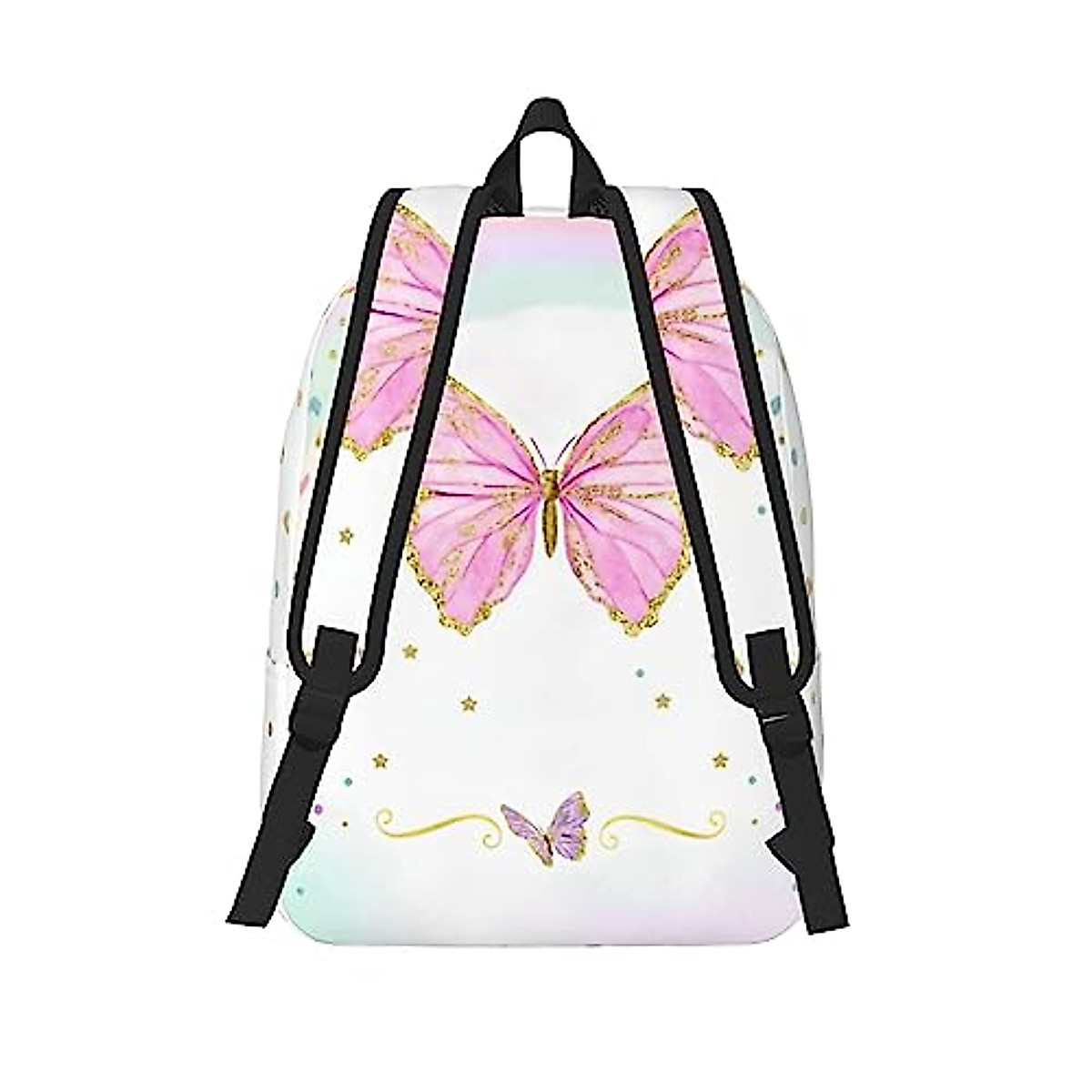 UJDUYSD Personalized Backpack for Girls Boys, Custom Backpacks with Name, Customized Butterfly School Bookbag for Kids, Personalized Casual Bookbags for Back to School Travel Picnic 15in
