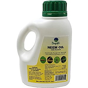 Deepthi Pure Neem Oil for Plants - Concentrated - Cold Pressed - Spray for Indoor Outdoor Garden - 100% Neem Oil - Natural Insecticide – Controls Mildew - 16.9 Fluid Oz (500 ml)