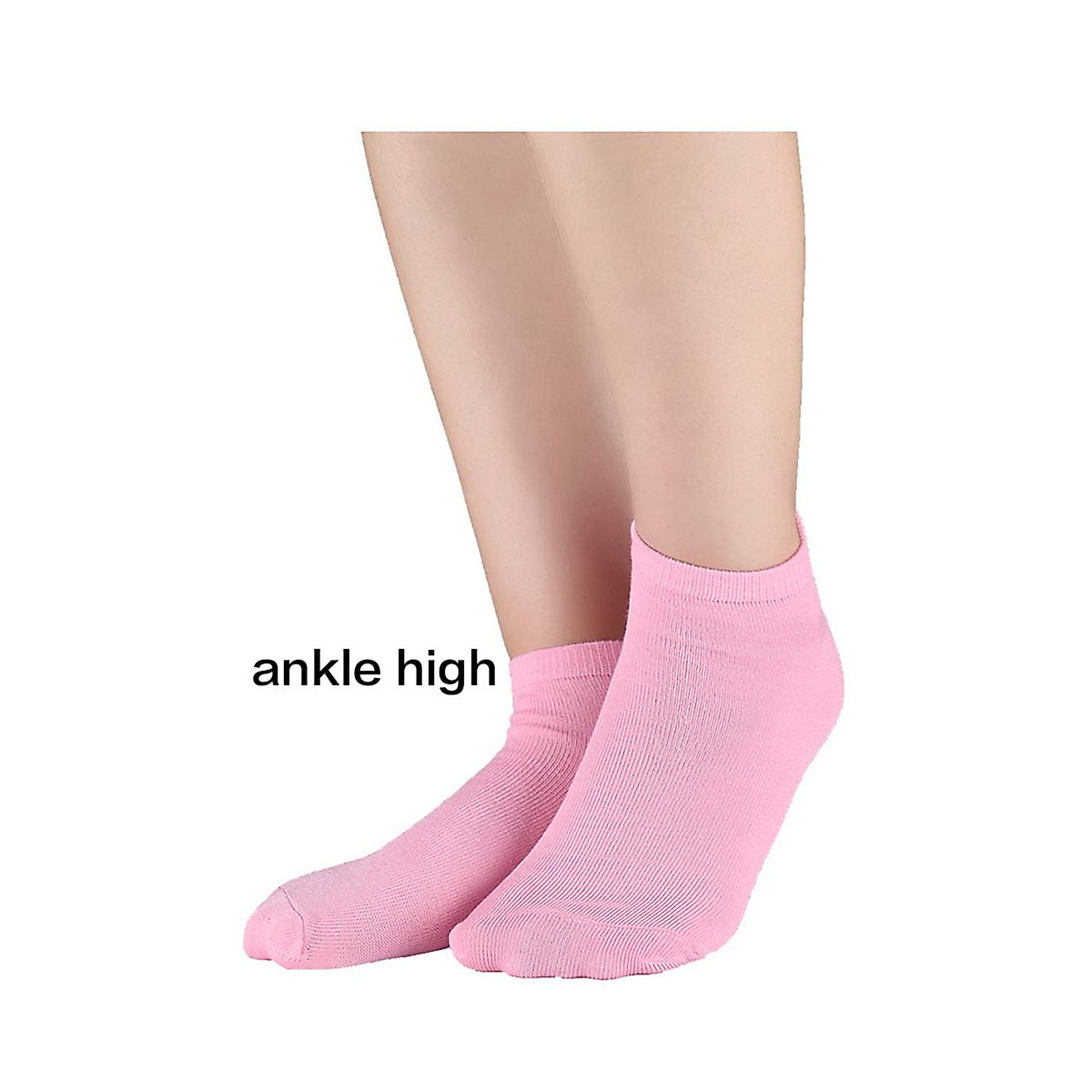 Allegra K Athletic Low Cut Ankle Socks-Stretch Cuffs Soft 10 Pairs Medium Pink