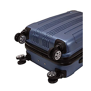 Rockland Hardside Expandable Luggage with Spinner Wheels, Blue, 28-24-20-Inch