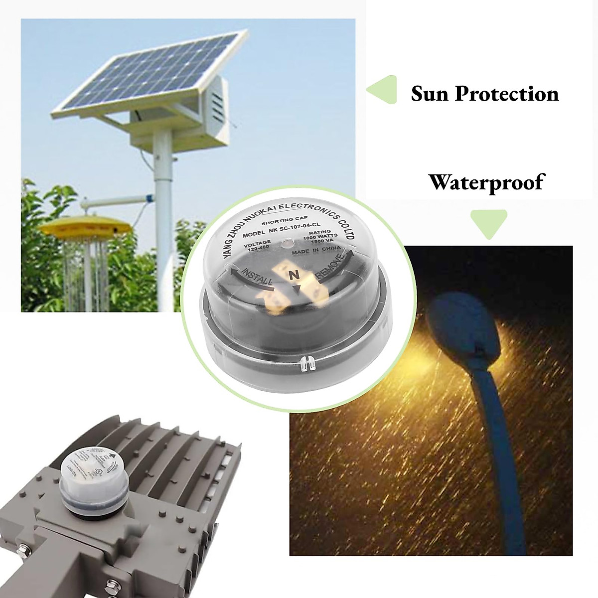 AUNMAS Shorting Twistlock Photocell, Twist Lock Light Sensor with Photocell Dusk to Dawn Light Sensor 1000W 1800VA 120-480V Receptacle Temporary for Outdoor Controls Lighting