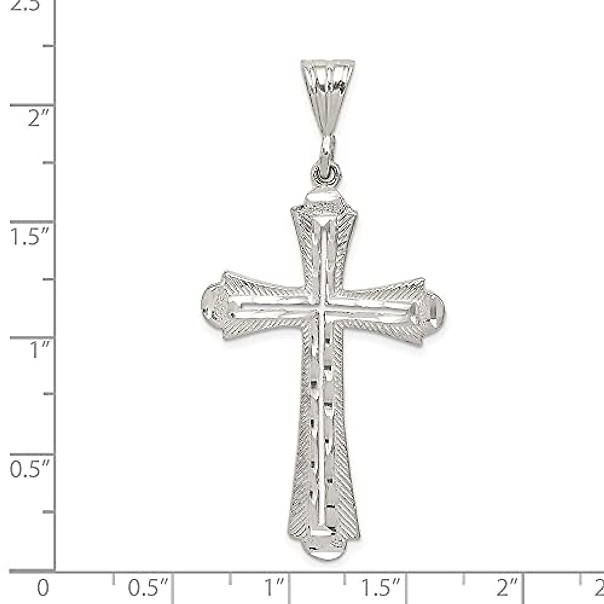Diamond2Deal Gift for Mothers Day 925 Sterling Silver Diamond-cut Religious Crucifix Cross Pendant Fine Jewelry for Women
