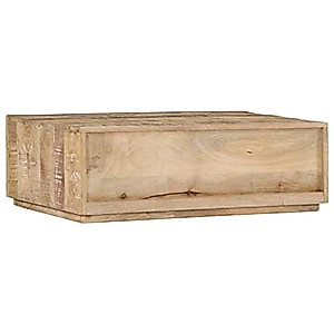 QJBSAVVA Coffee Table 35.4"x23.6"x11.8" Solid Mango Wood,Entrance Table Tray Tables Center Table Low Table Suitable for Meeting Rooms, Reception Rooms, Offices