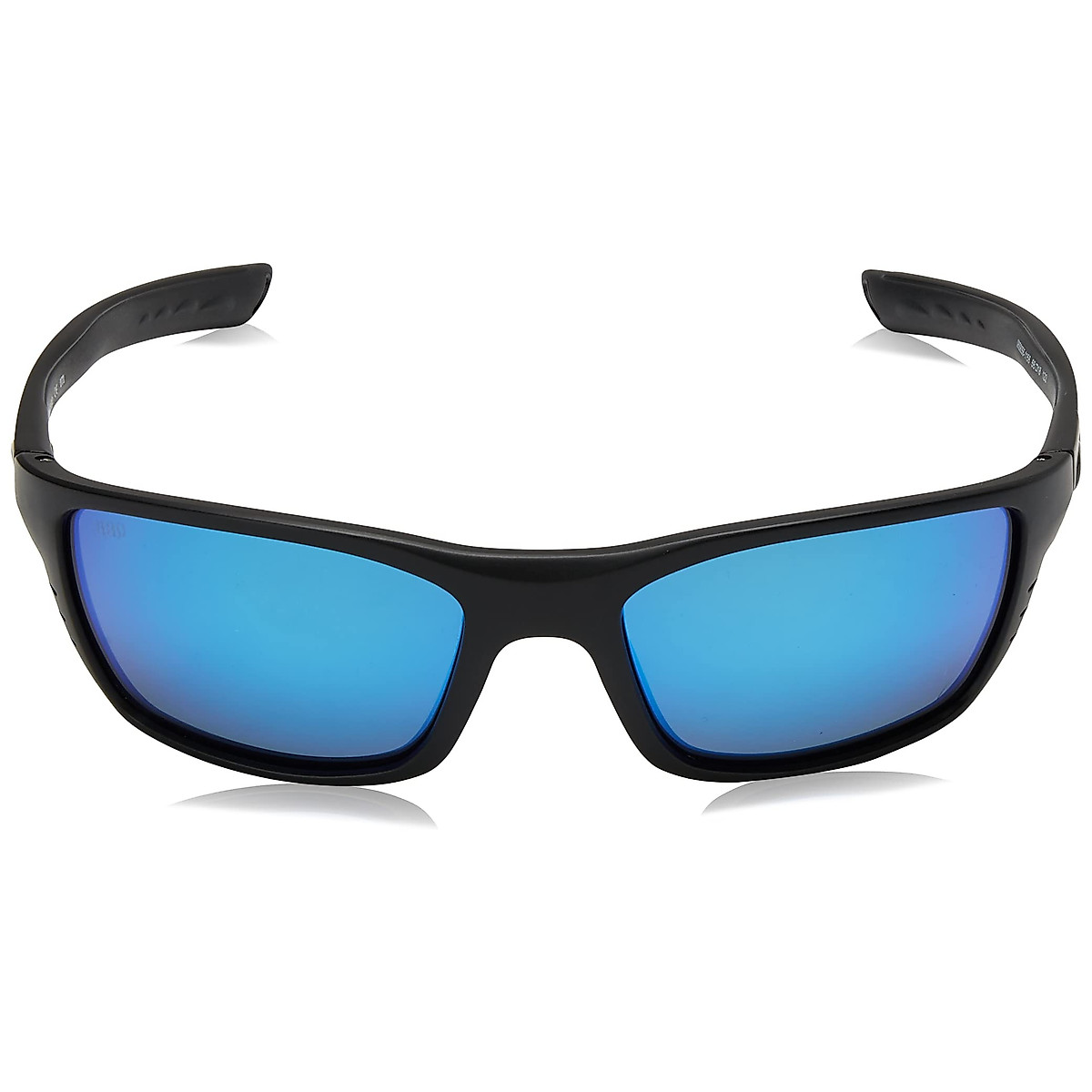 Costa Del Mar Mens Whitetip Rectangular Sunglasses, Blackout/Blue Mirrored Polarized-580G, 58 mm