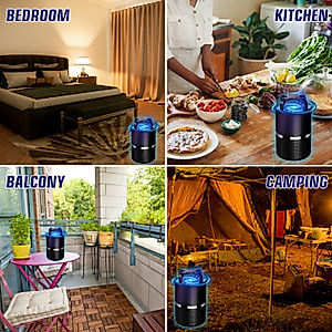 PUBAMALL Indoor Insect Trap, Bug Zapper Indoor, Catcher & Killer for Mosquitos, Gnats, Moths, Fruit Flies, Fruit Fly Traps for Home - Fly Traps Indoor with Suction 02, Black