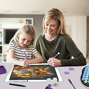 AYIYUN 70 Slots Diamond Painting Storage Containers, Diamond Art Accessories and Tools, Diamond Painting Accessories Kit (Purple Bear)