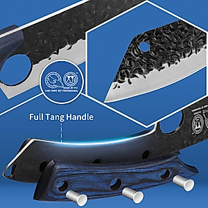 XYJ Professional Chef Knife Set with Bag Japanese Kitchen Knives Serbian Meat Cleaver for Camping Outdoor