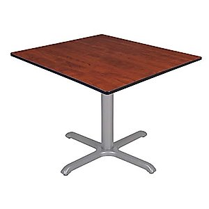 Regency Via Square X-Base Table, 48", Cherry/Grey