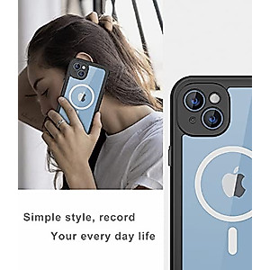 Dewfoam Waterproof iPhone 14 Plus Case - Shockproof, Dustproof, Built-in Screen Protector, Magnetic Ring, 6.7" (Black)