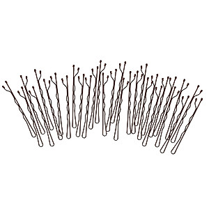 Laicky Bobby Pins, 200Count Brown Hair Pins Hairpins with Box for Women Lady Girls Kids Hair Pin Invisible Wave Hairgrip Barrette Hairclip Bulk Hair Accessories (Brown,2.2 Inch)