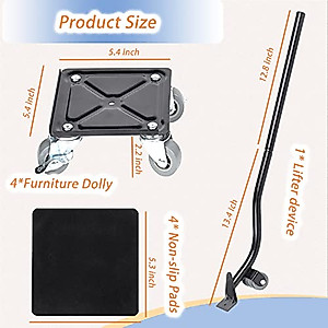 Furniture Mover Dolly with 4 Wheels, Furniture Lifter-Heavy Duty 1100 LB Load Capacity for Safe Moving Heavy Furniture, 360° Wheels and Non-Slip Mat Mover Tool Set for Refrigerator, Sofa, Cabinet