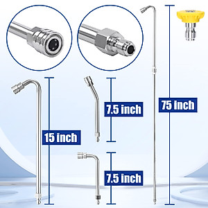M MINGLE 17'' Pressure Washer Surface Cleaner, Pressure Washer Extension Wand with 5 Nozzle