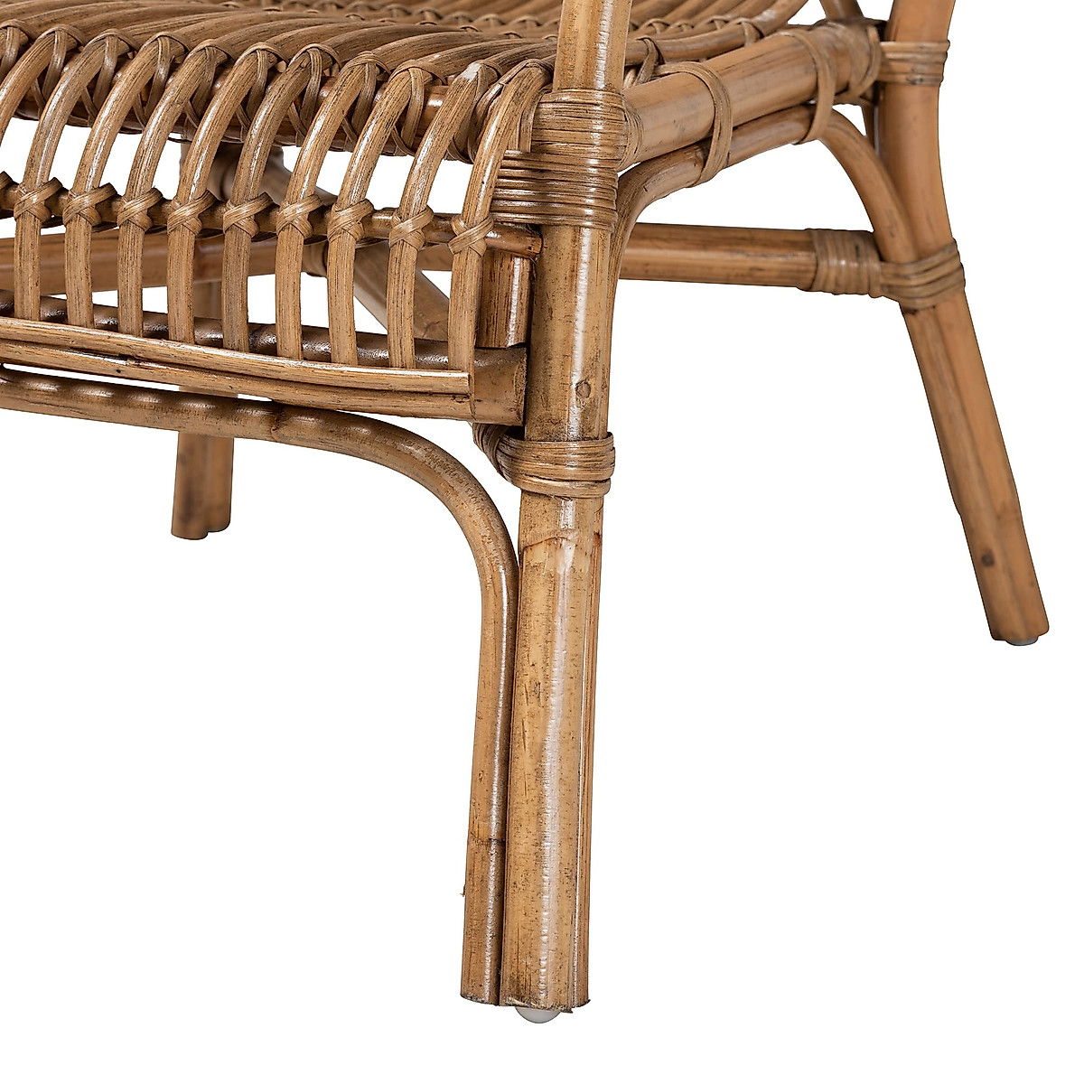 Baxton Studio Varali Chair, Set of 2, Natural Brown