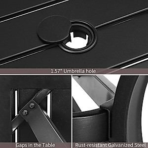 PatioFestival Patio Dining Set 5 Pieces Outdoor Furniture Sets Outside Table Wicker Chairs with Galvanized Steel Frame (5Pcs,Beige)